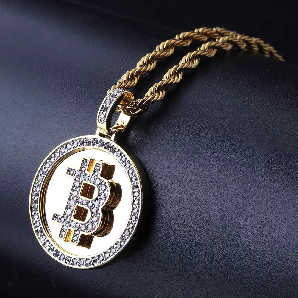 Zircon Men's BTC Hip Hop Necklace – Blockchain Studio